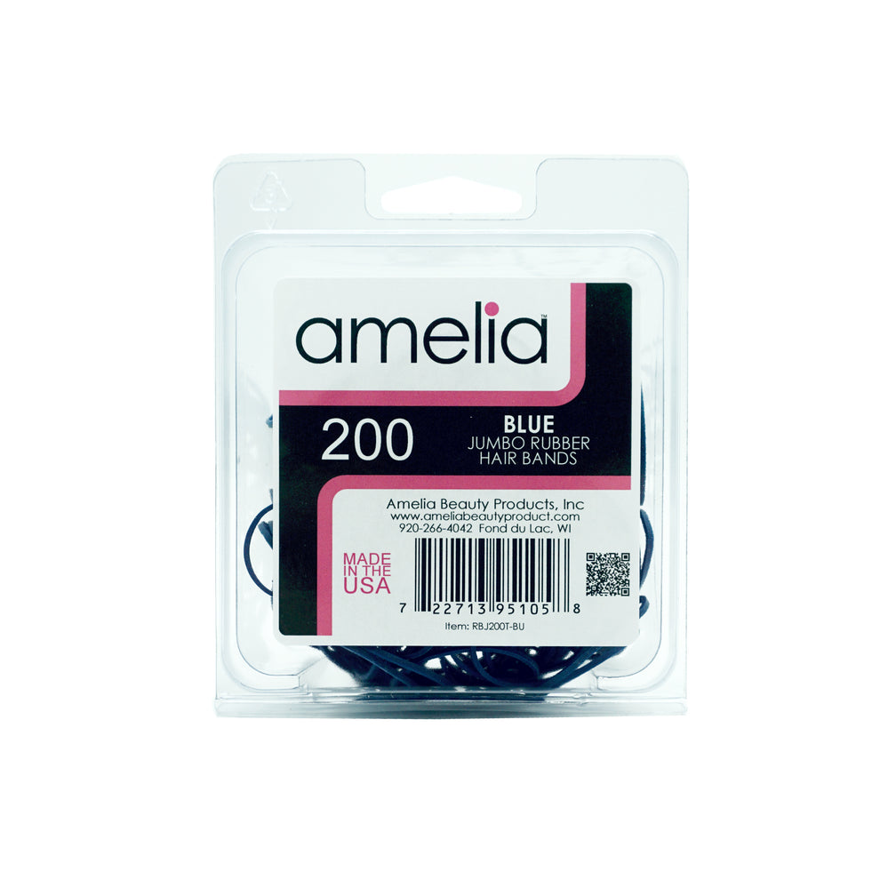 Amelia Beauty |200, Blue, Jumbo, Rubber Bands for Pony Tails and Braids ...