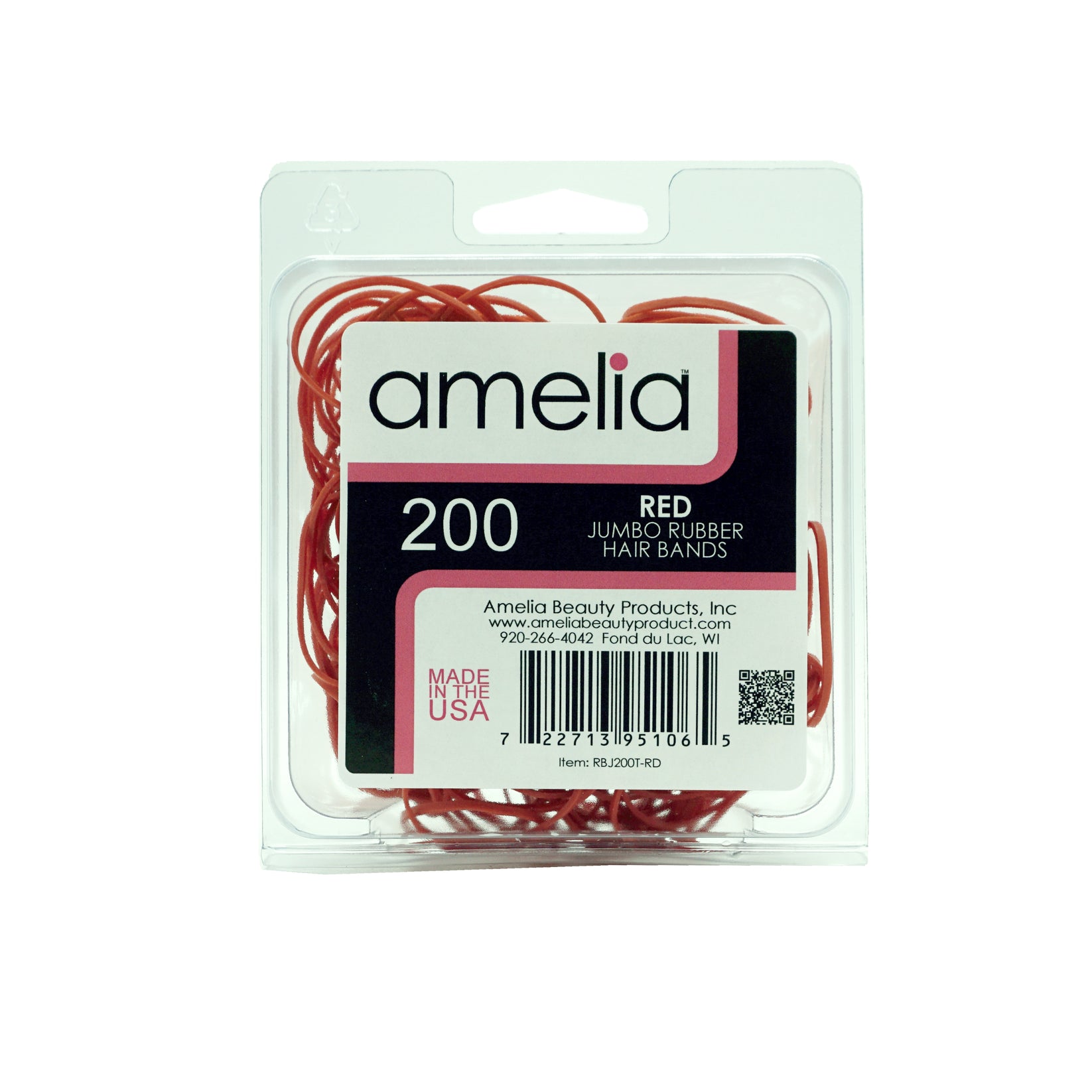 Amelia Beauty |200, Red, Jumbo, Rubber Bands for Pony Tails and Braids ...